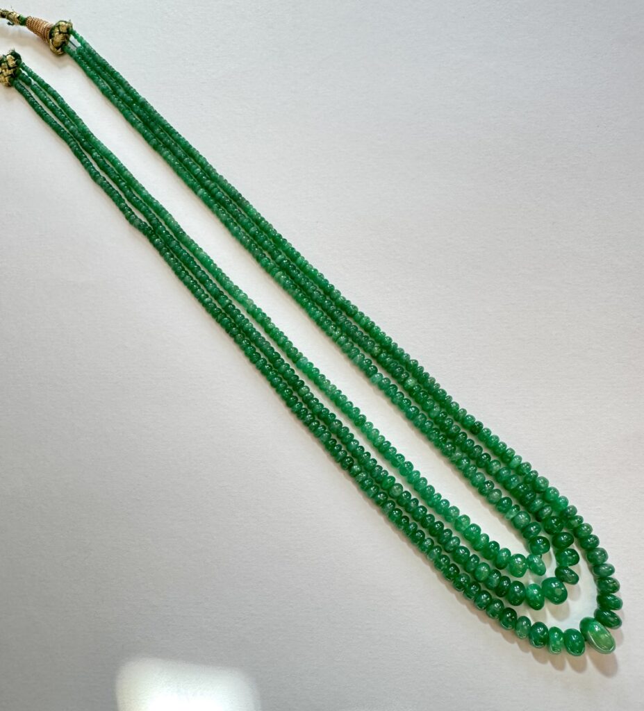 Buy Emerald Necklace 3 strings at Online at Kartik Gems